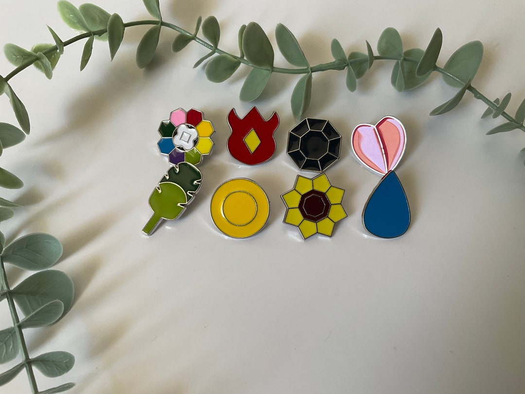 Kanto Gym Badges: Enamel Pins - Etsy