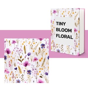 20 Wildflowers Digital Paper, Meadow Watercolor Flowers, Tiny Bloom ...