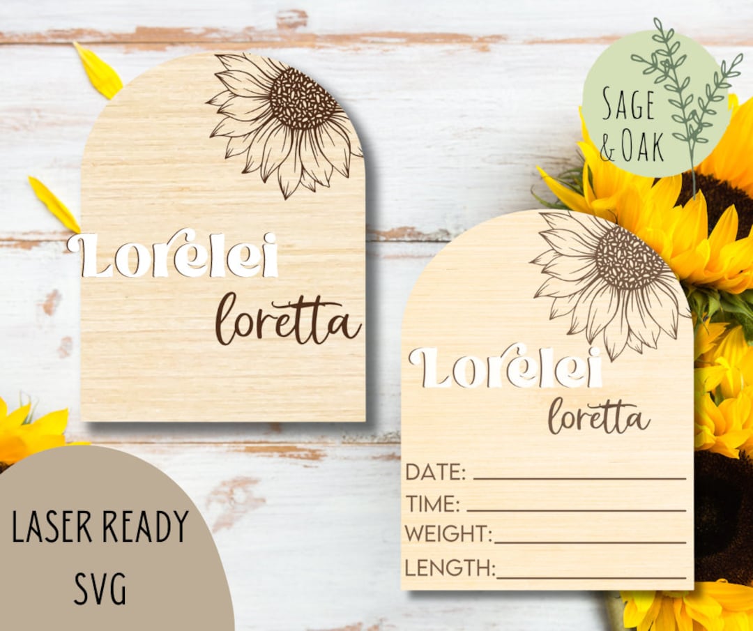 Personalized Baby Birth Sign Svg L Baby Announcement Sign Laser Cut ...