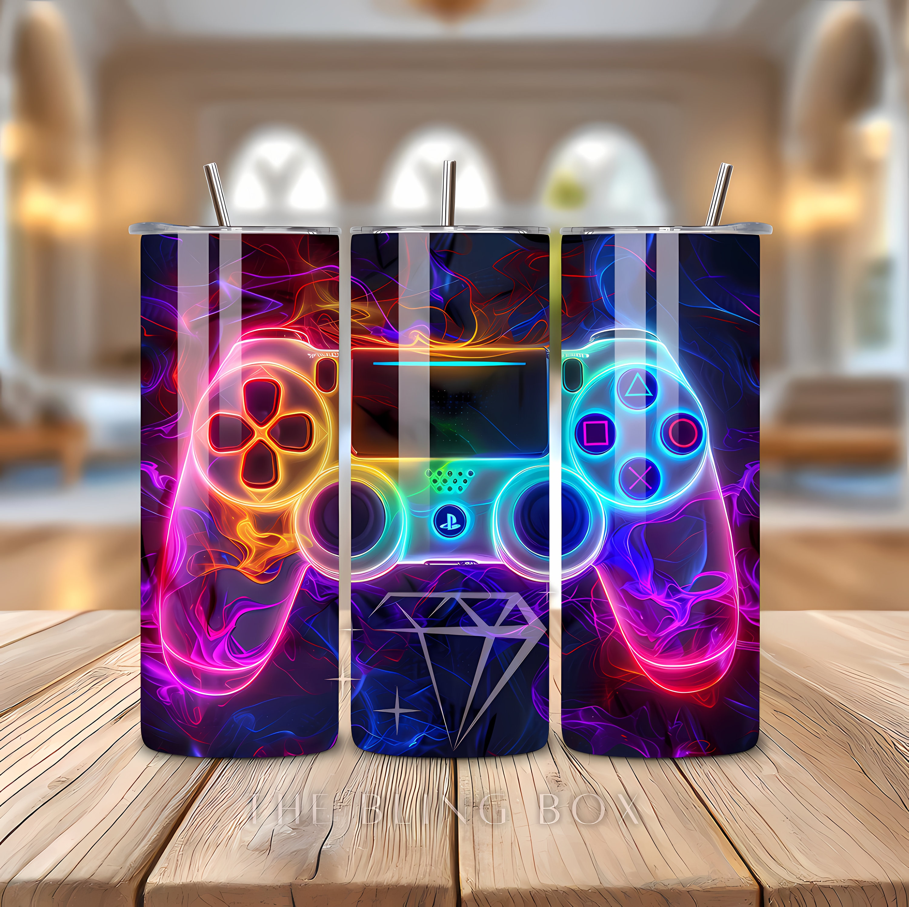 Neon Glow Controllers: 20 Oz Skinny Tumbler Sublimation Design ...