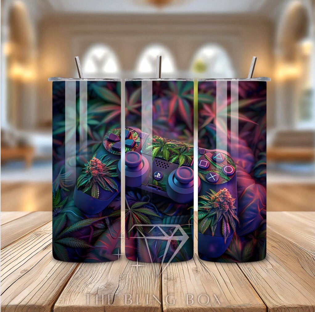 Marijuana-inspired Gaming Controller Digital Image Bundle for 20 Oz ...