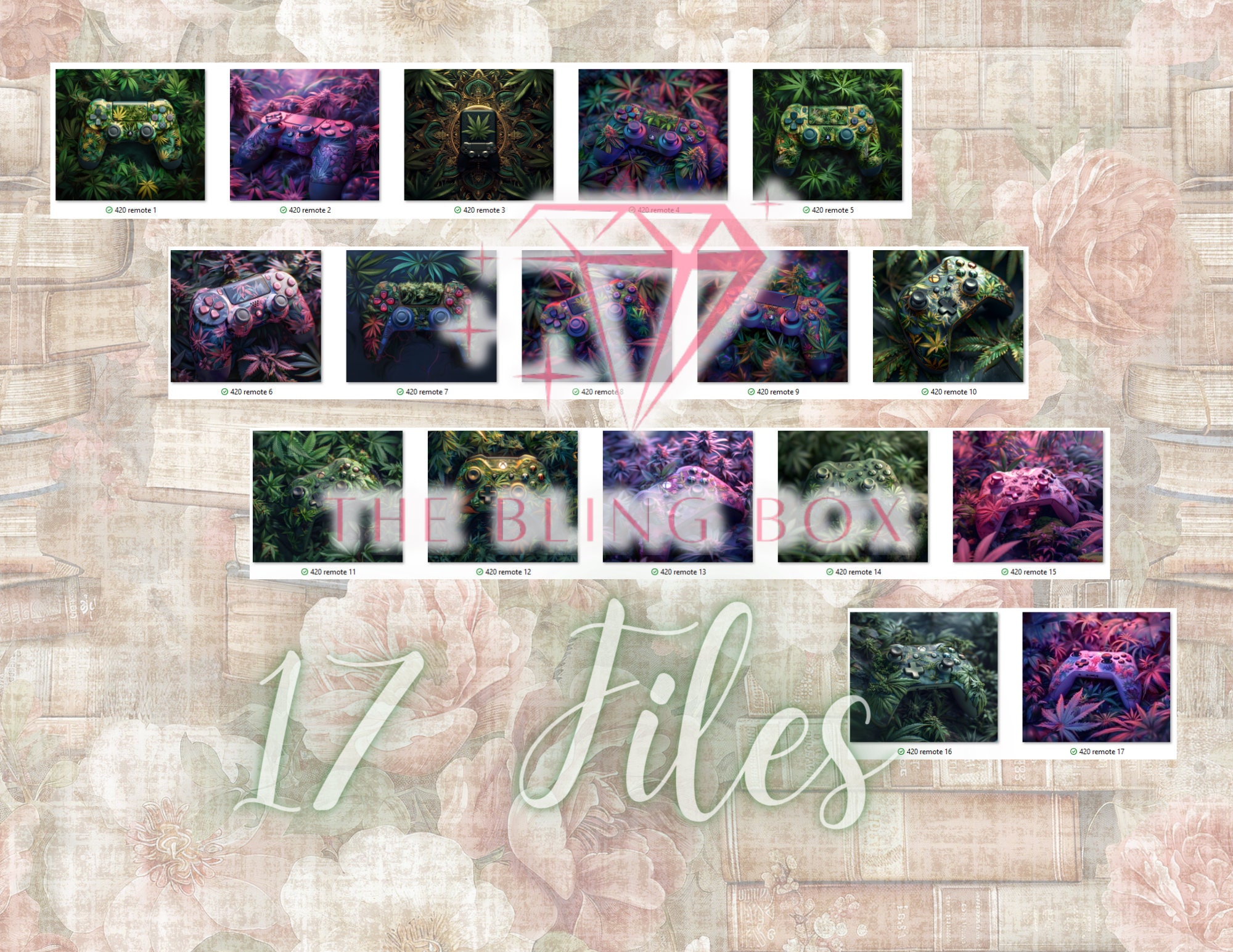 Marijuana-inspired Gaming Controller Digital Image Bundle for 20 Oz ...