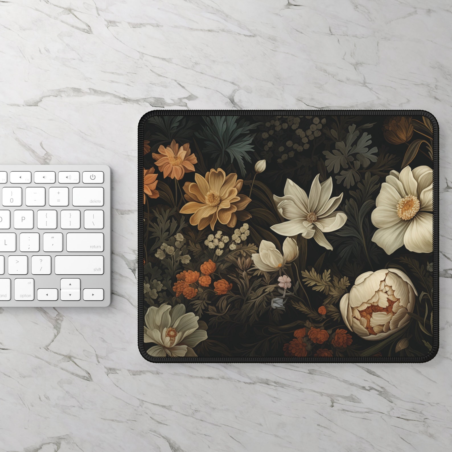 Botanical Desk Mat Art Nouveau Decor Dark Cottagecore Big Mouse Pad ...