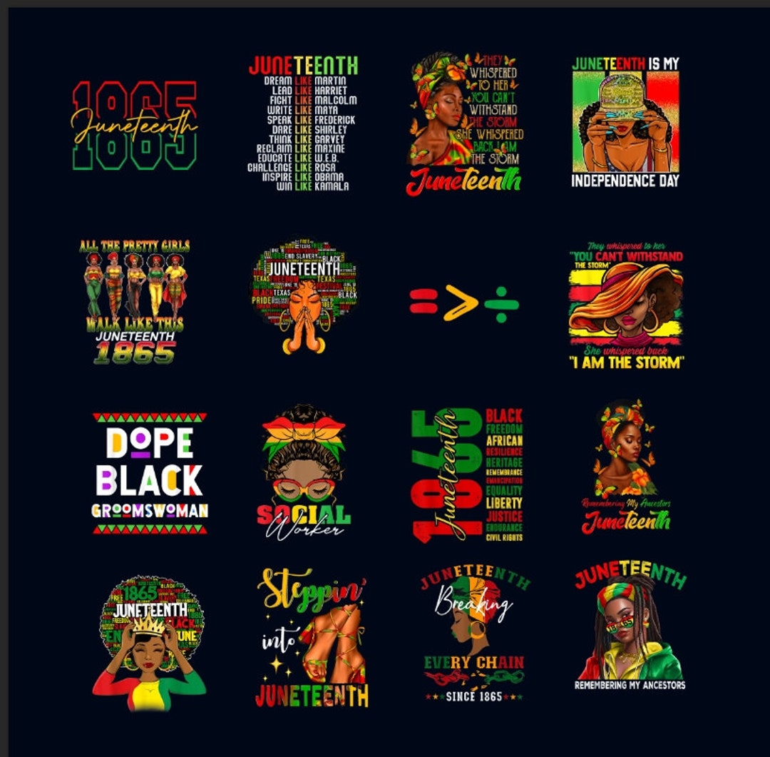 Juneteenth PNG Bundle, Juneteenth Sublimation Png, Free-ish, Black ...