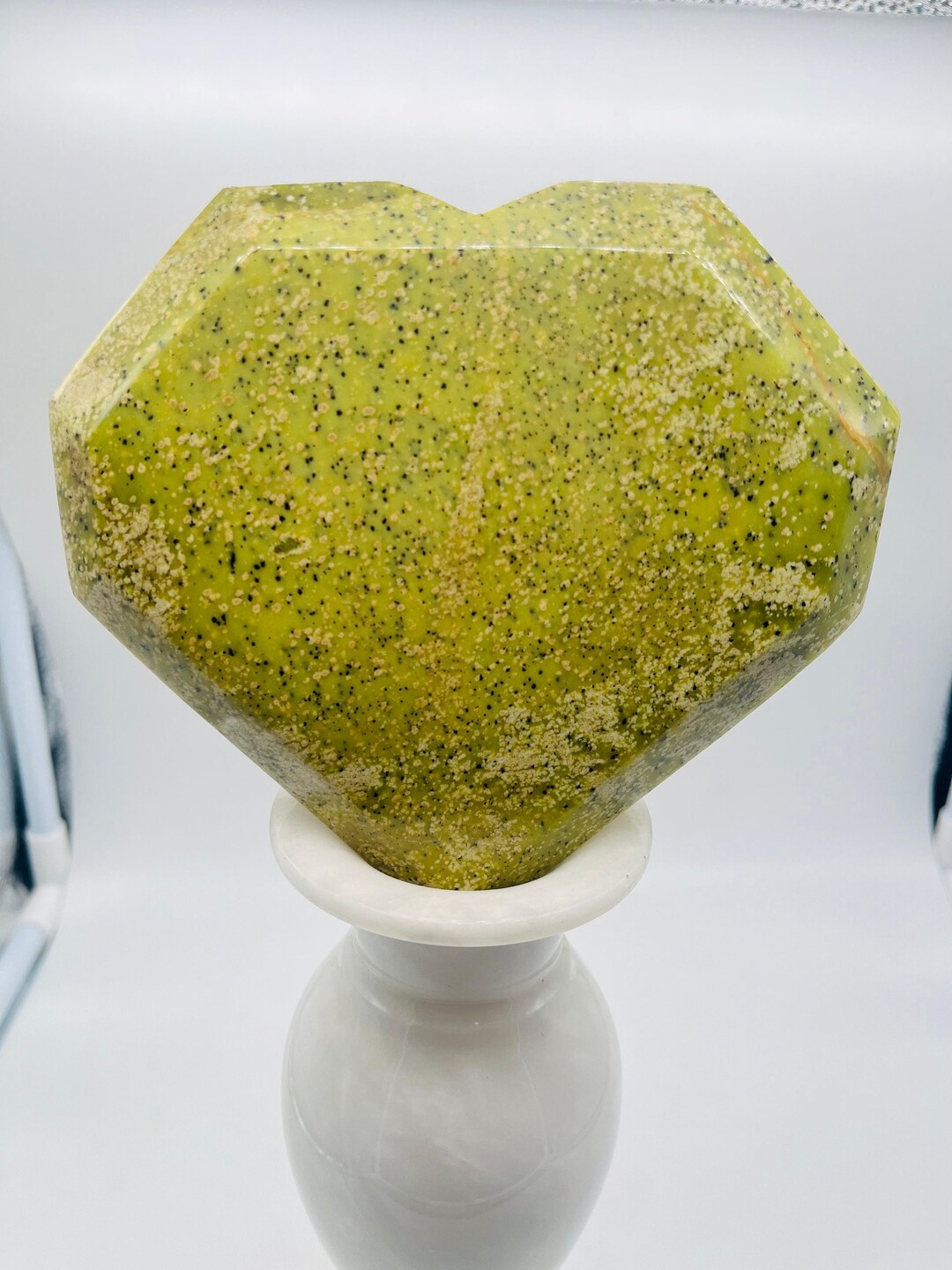 Yellow Serpentine Diamond Cut/ Faceted Yellow Serpentine/ Heart Shape ...