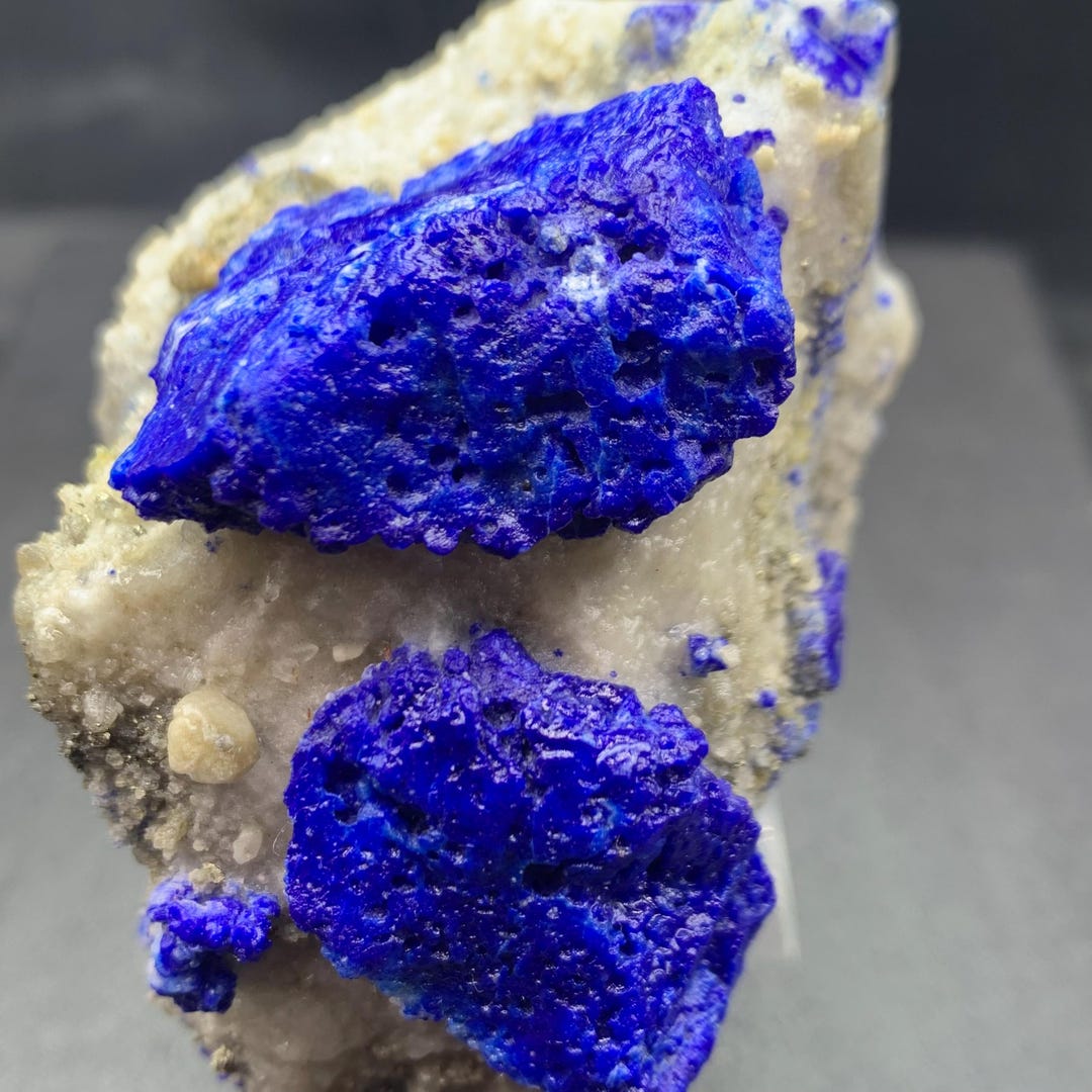 Rare Deep Blue Lazurite Crystal Specimen on White Matrix | Natural Blue ...