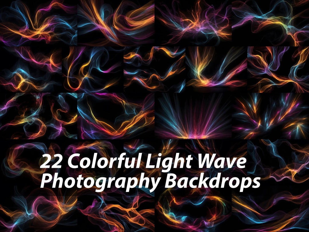 Vibrant Colorful Wave Flow Light Streak Energy Line Digital Overlays ...