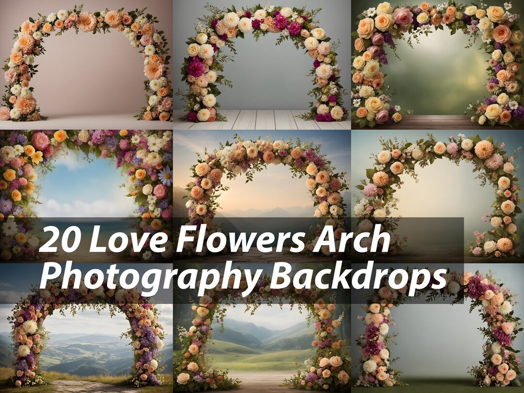 Love Flowers Arch Romantic Love Couple Digital Overlays Photography ...
