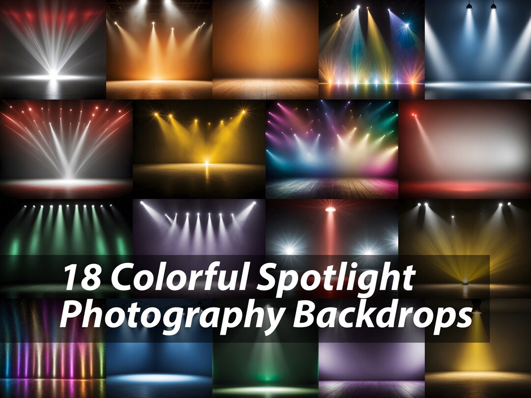 Glamour Luminous Colorful Glowing Spotlight Digital Overlays ...