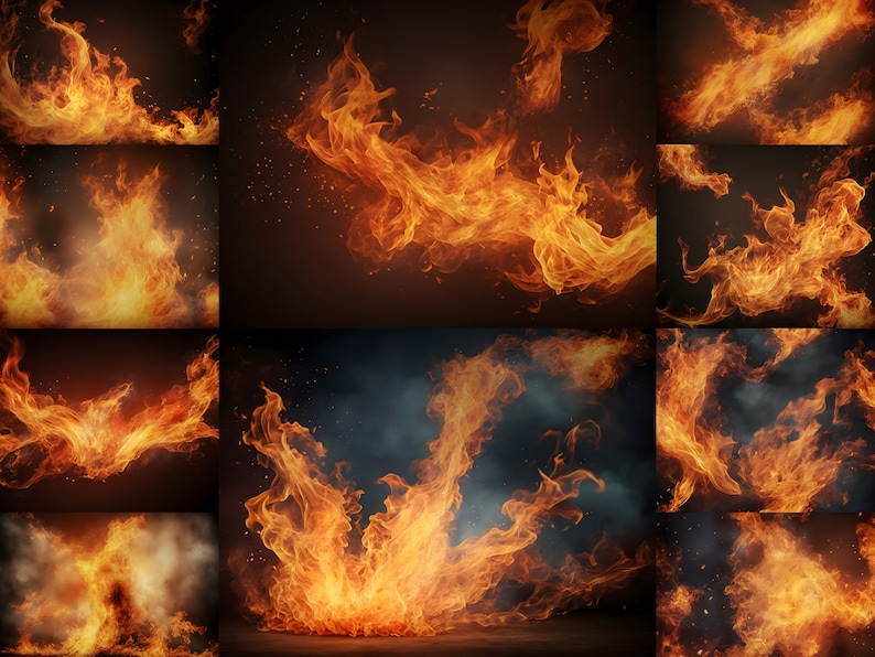 Epic War Fire Flame Dynamic Intense Glow Heat Bold Digital Overlays ...