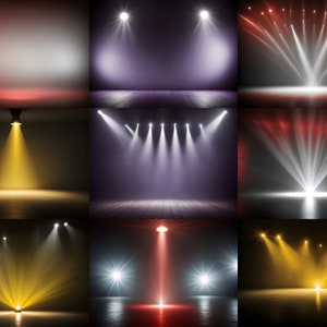 Glamour Luminous Colorful Glowing Spotlight Digital Overlays ...