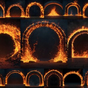 Fire Flame Heat Hot Intense Arch Digital Overlays Photography Backdrops ...