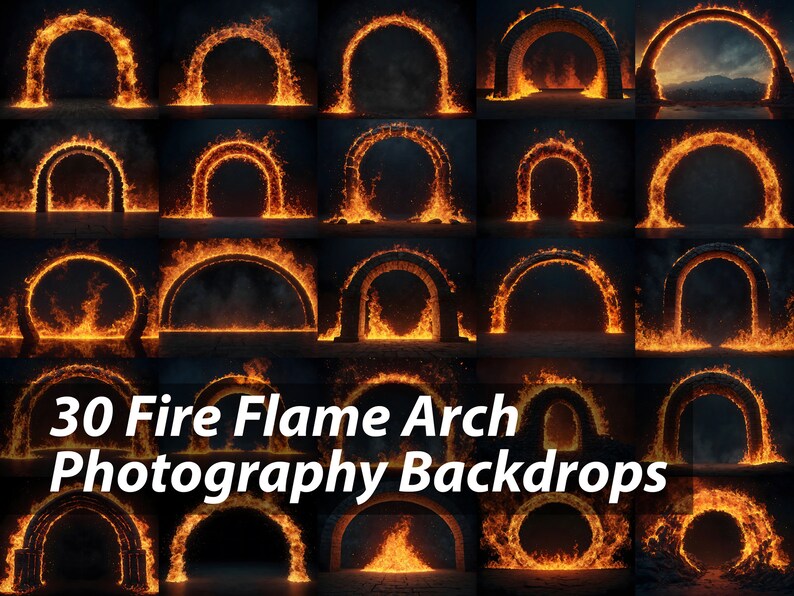 Fire Flame Heat Hot Intense Arch Digital Overlays Photography Backdrops ...