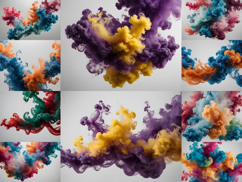 Vibrant Colorful Digital Multicolor Smoke Ink Fog Haze Color ...