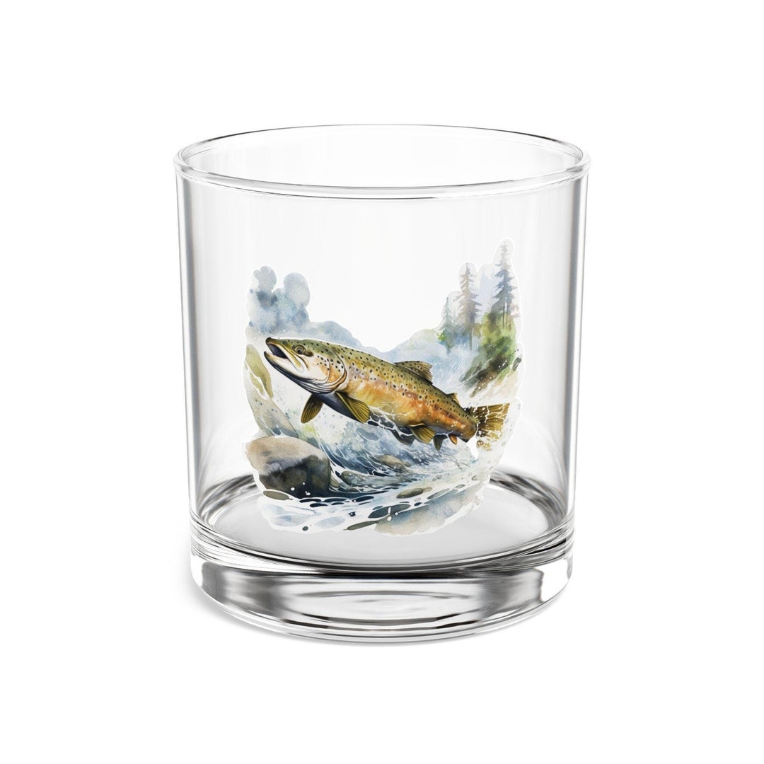 Trout Whiskey Glass: Fly Fisherman Gift, Gamefish Tumbler (10oz) - Etsy
