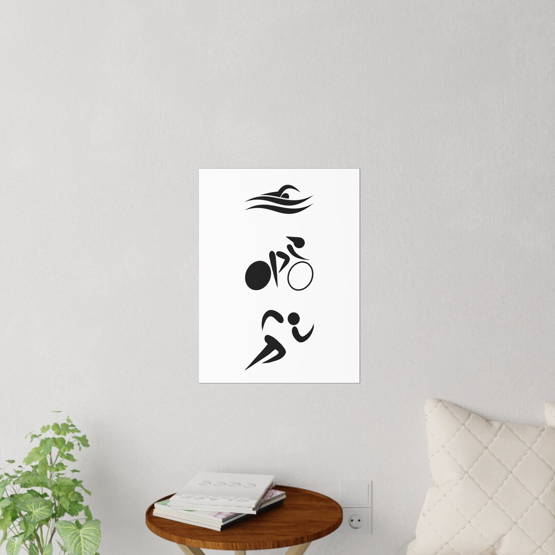 Triathlon Logo Style Wall Removable Decal, Triathlete Gift, Home Decor ...