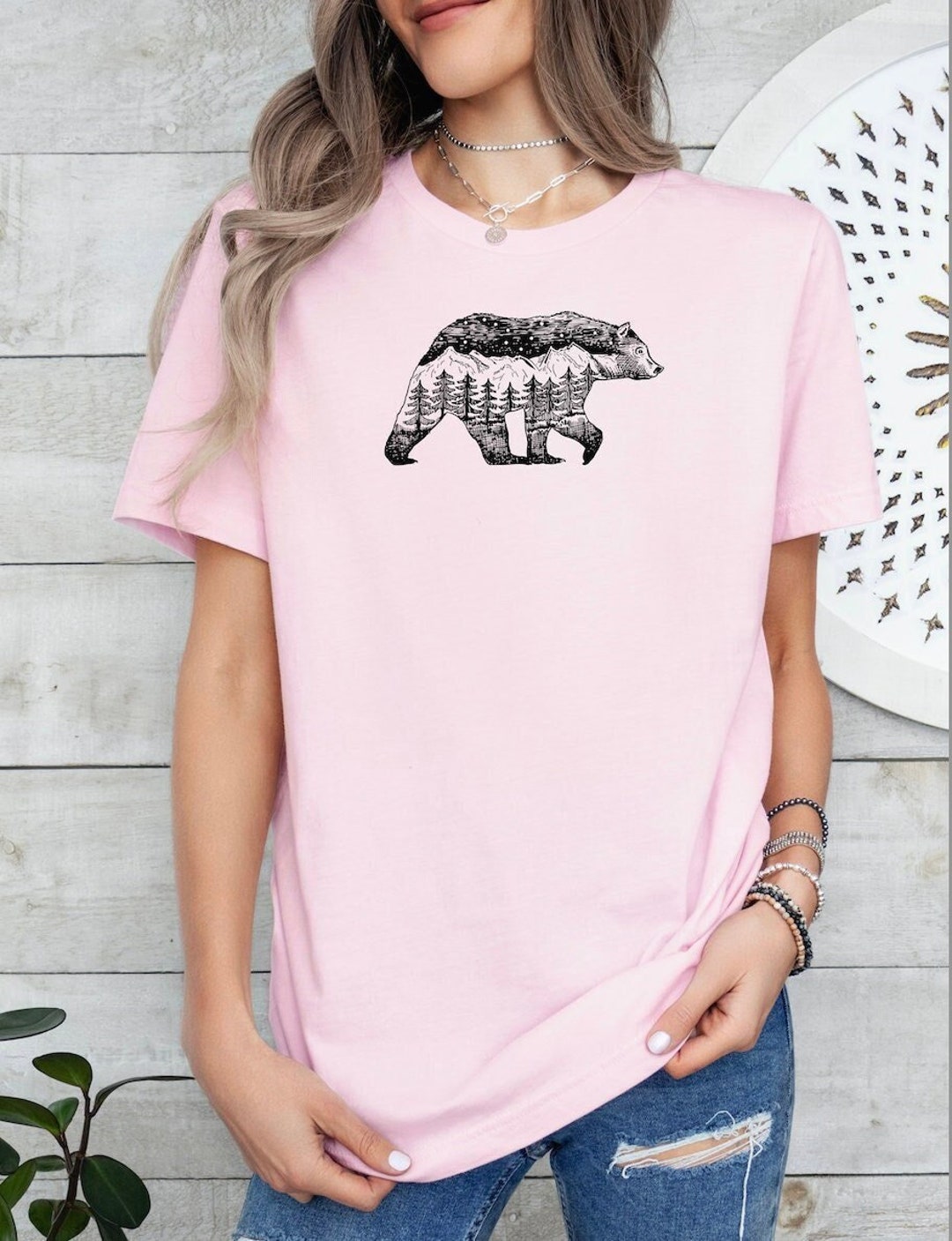 Bear Moma Tee, Camping T-shirt, Outdoor Adventure Tee, Mountain Bear T ...