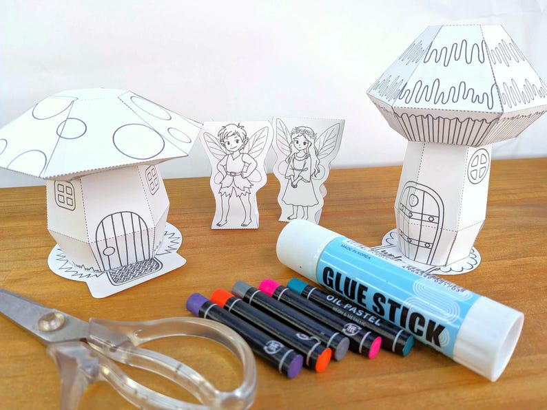 Printable Paper Mushroom House: Color, Cut & Create (PDF Download ...