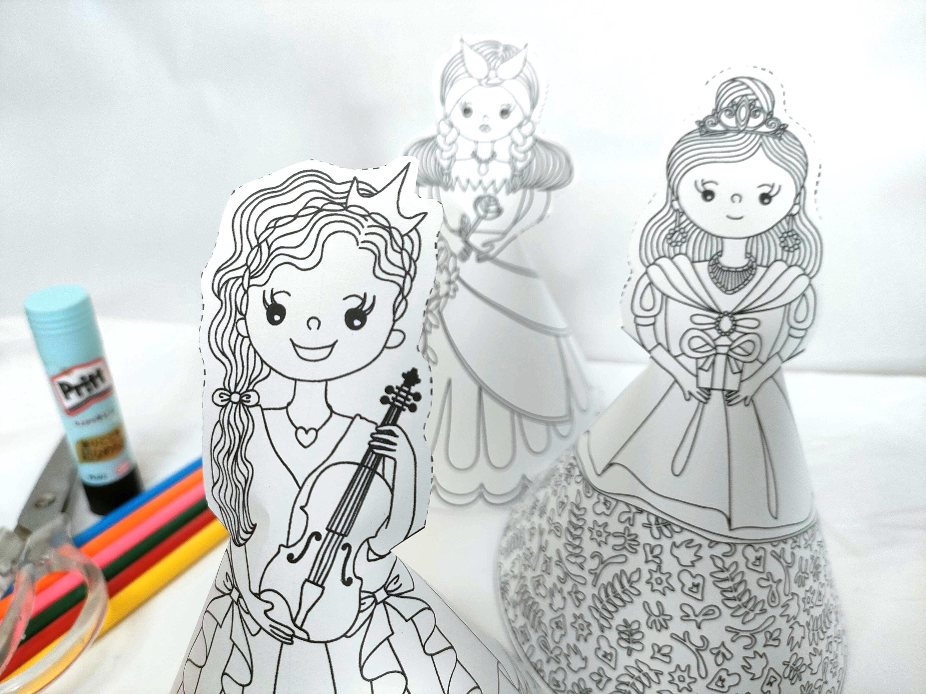 Paper Princess Printable Activity Sheets, Instant Download, Color, Cut ...