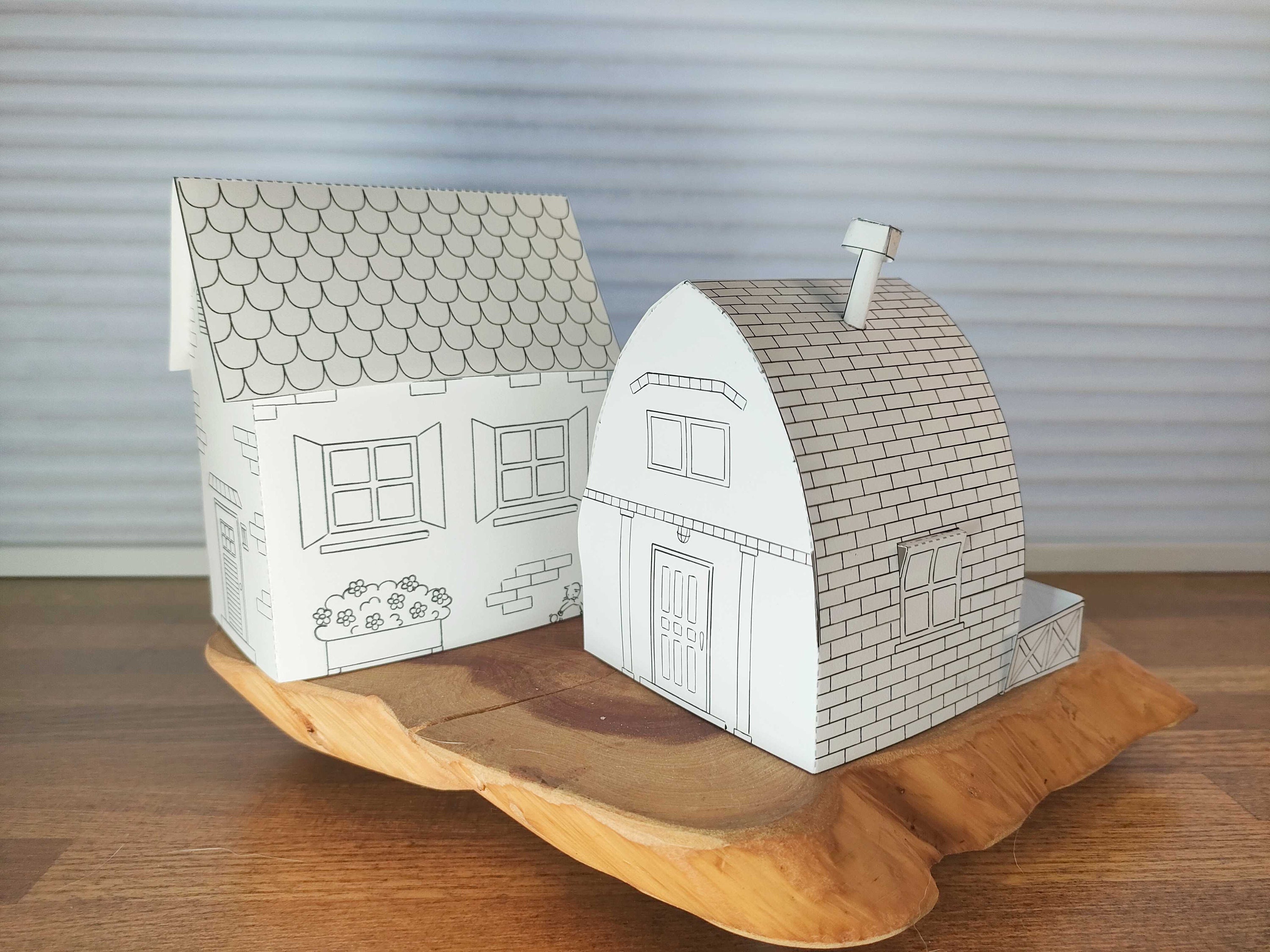 Paper Houses Printable Activity Sheets, Instant Download, Color, Cut ...