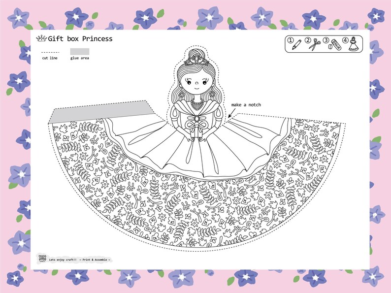 Paper Princess Printable Activity Sheets, Instant Download, Color, Cut ...