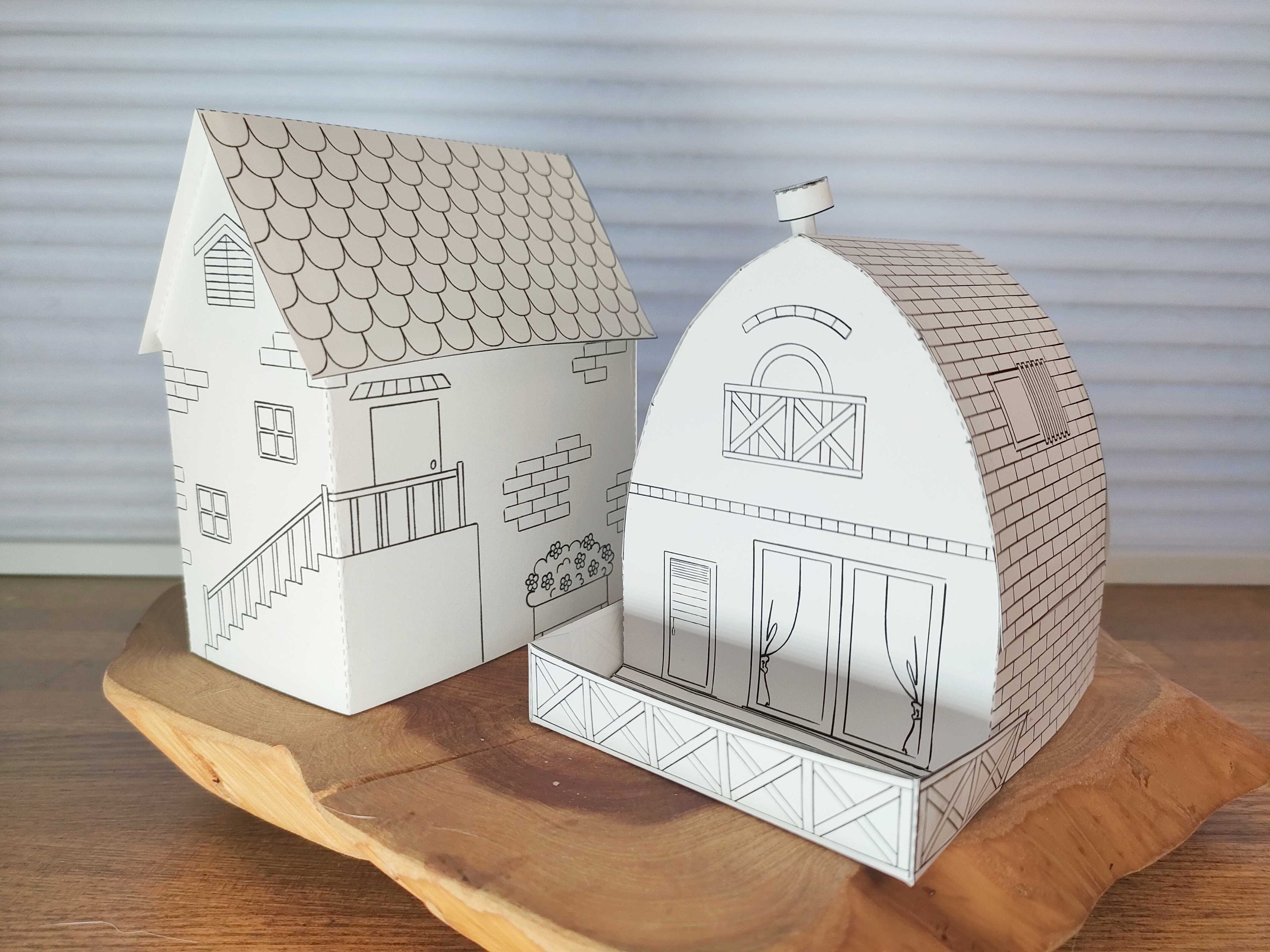 Paper Houses Printable Activity Sheets, Instant Download, Color, Cut ...