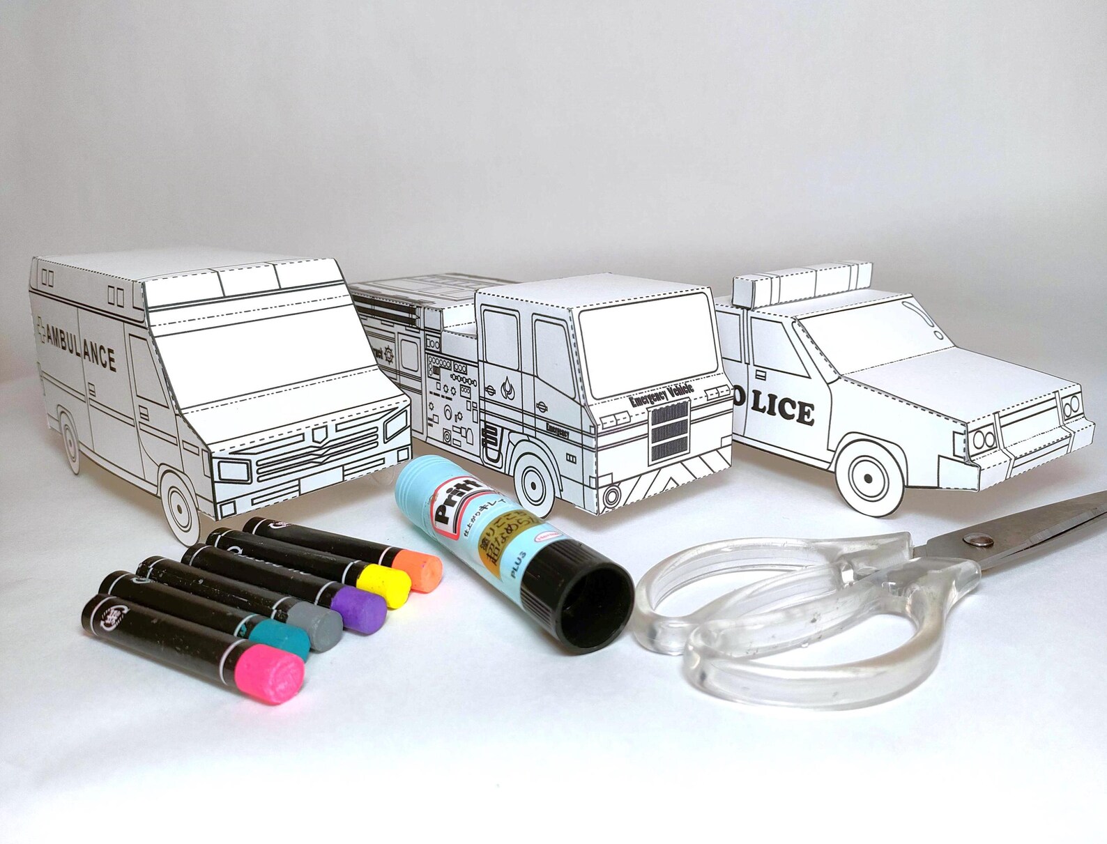 Paper Cars Printable Activity Sheets, Instant Download, Color, Cut and ...