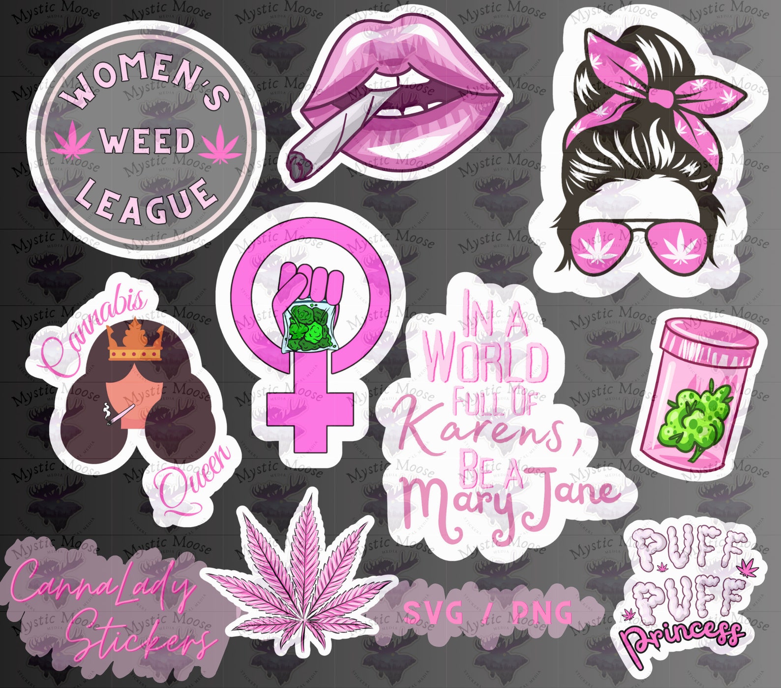 Weed Digital Download PNG, Cannabis Women, SVG, Marijuana PNG, Stoner ...