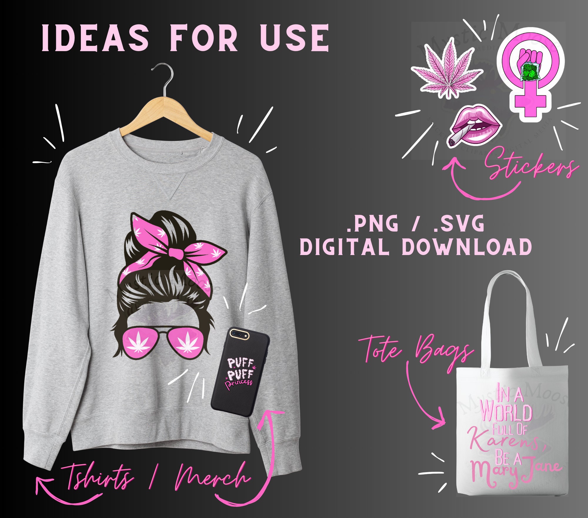 Weed Digital Download PNG, Cannabis Women, SVG, Marijuana PNG, Stoner ...