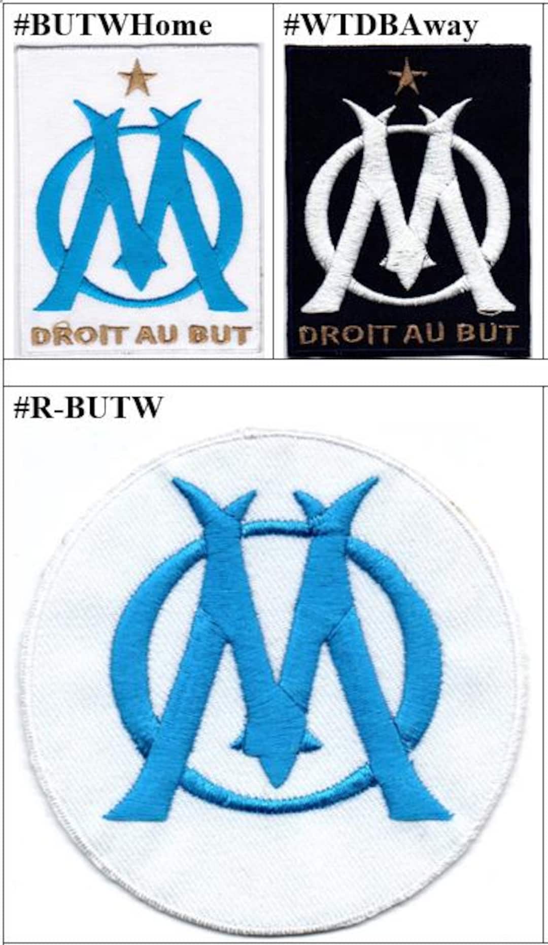 Olympique De Marseille L'om French France Football Soccer Badge Iron on ...