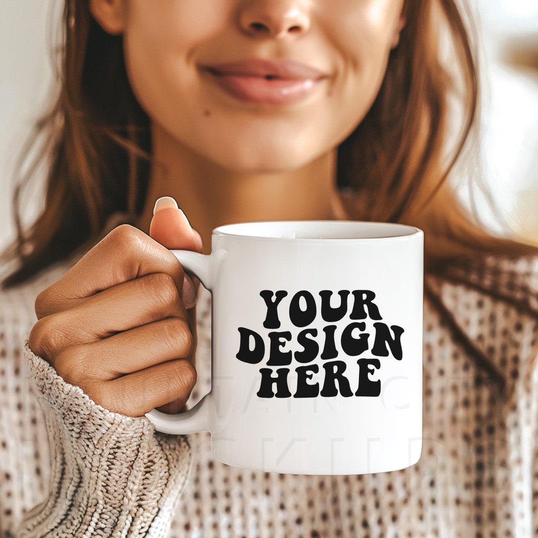 11oz White Mug Mockup, White Sublimation Mug, Mug Model Mock-up ...