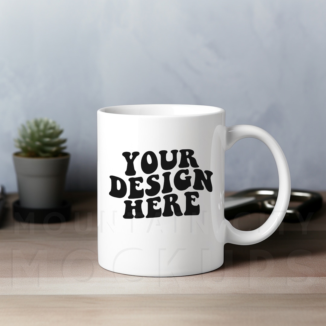 11oz White Coffee Mug Mockup, Sublimation Mug Mock-up, Styled Flat Lay ...