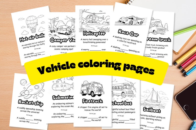 Easy Coloring Pages for Kids Vehicle Coloring Pages Printable Vehicle ...