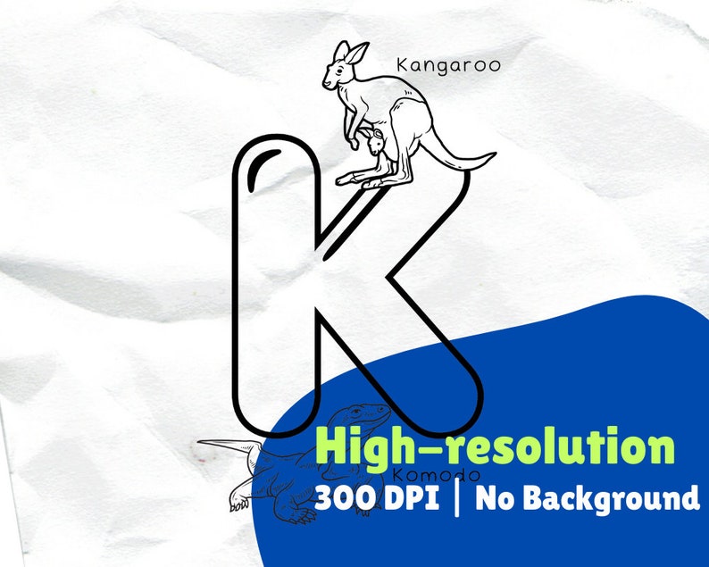 A to Z Animal 26 ABC Alphabet Coloring Poster, Kindergarten Activity ...