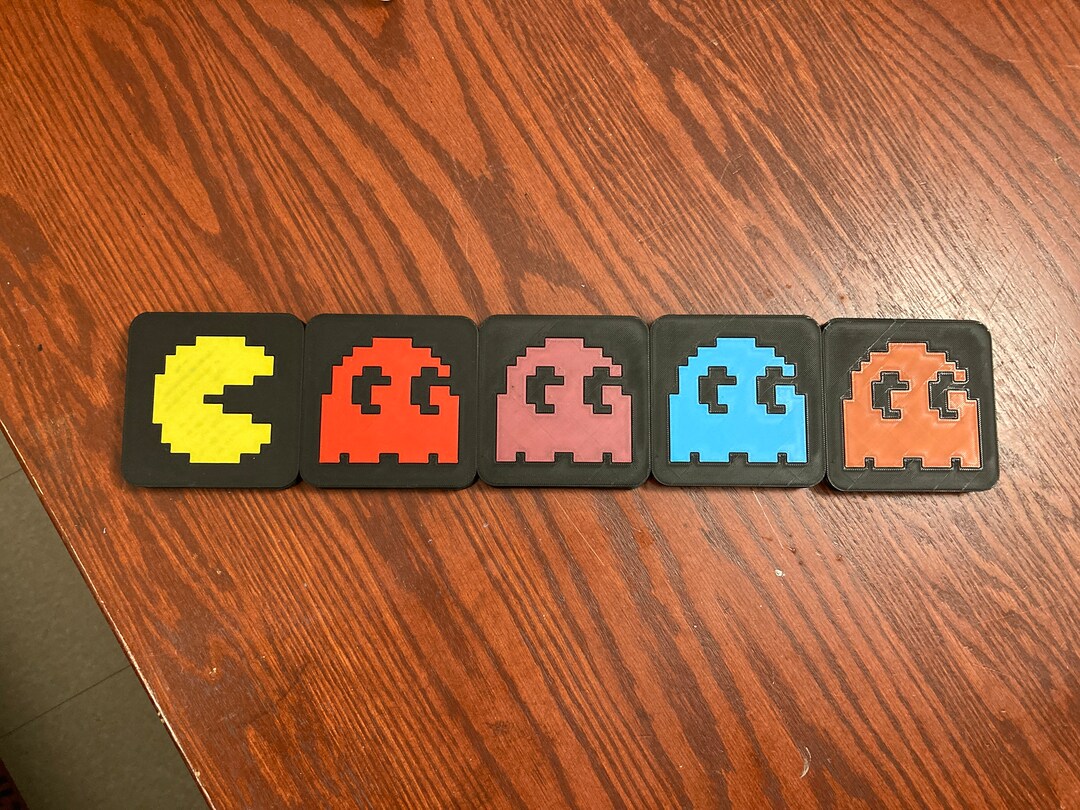 Pac-man Drink Coaster Set - Includes 5 Coasters Retro Gaming Vintage ...