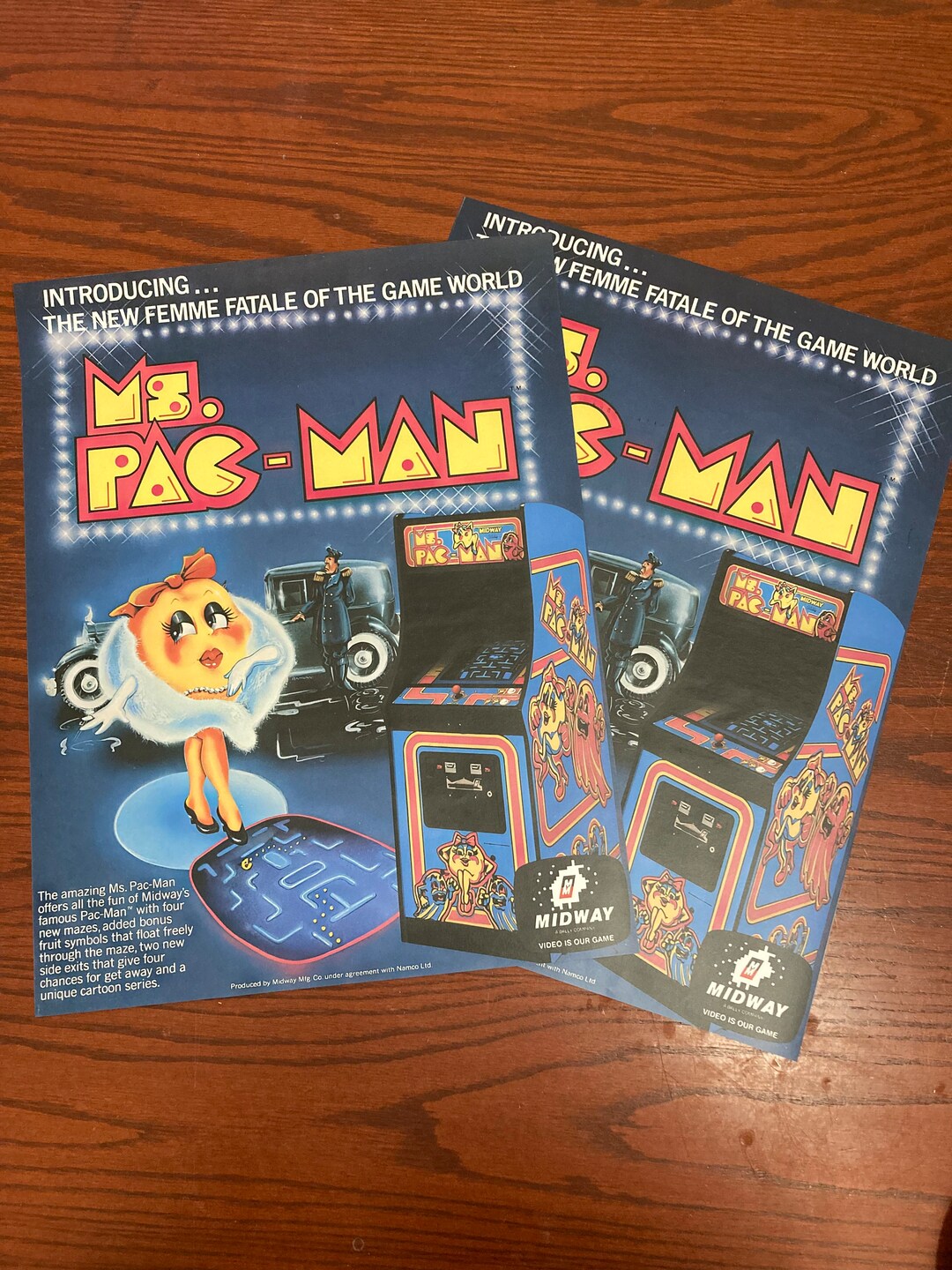 Ms. Pac-man Poster Arcade Game Laminated 13x17 Wall Hanging for ...
