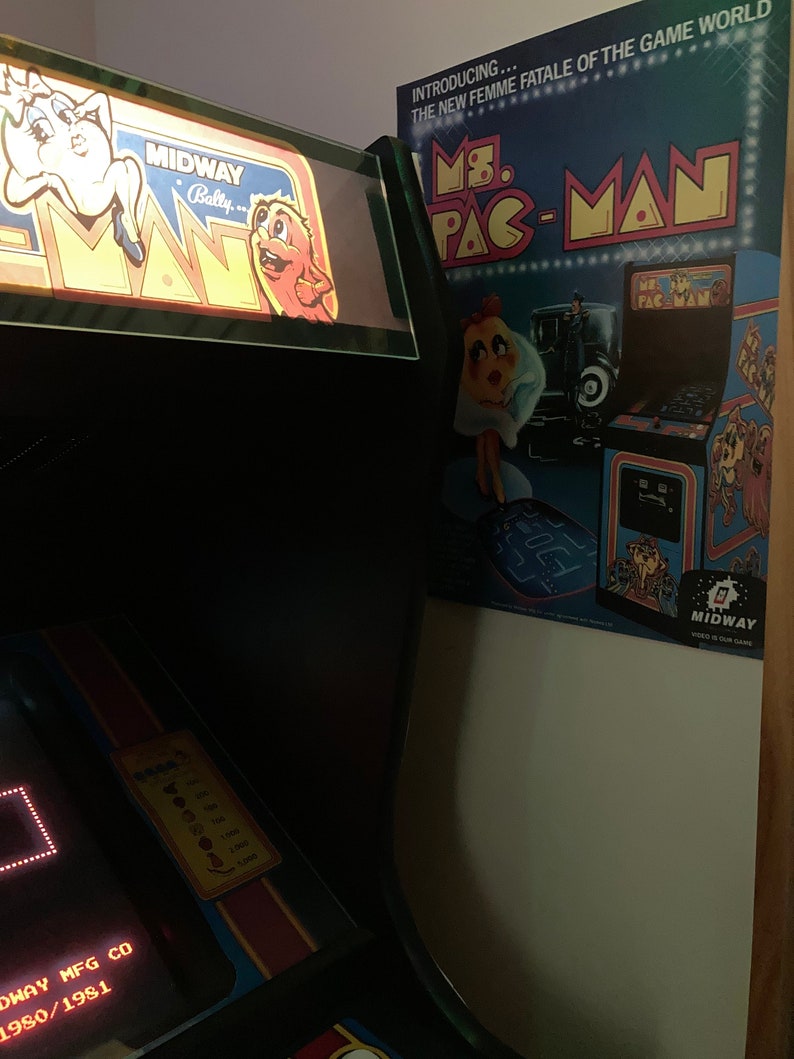 Ms. Pac-man Poster Arcade Game Laminated 13x17 Wall Hanging for ...