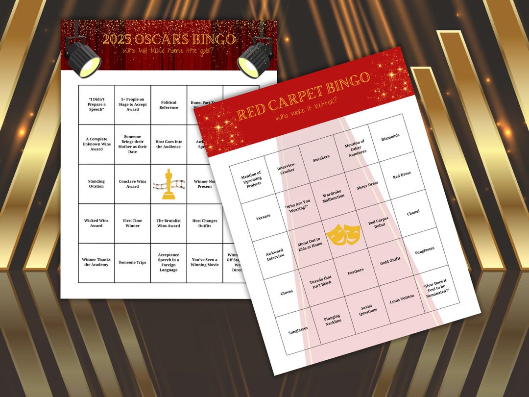 Oscars 2025 Party Pack: Oscars Ballot and Bingo Cards for Academy ...