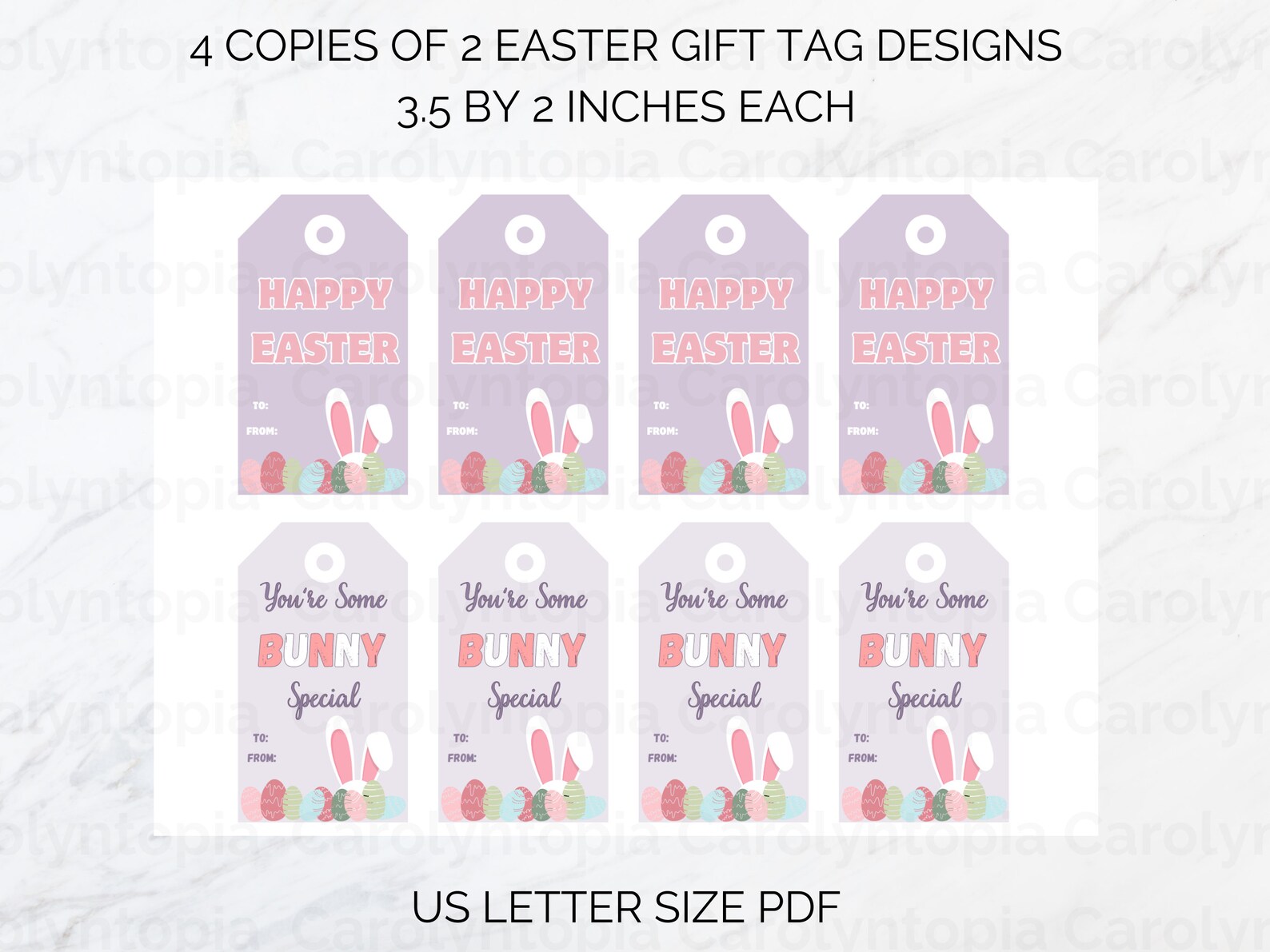Printable Easter Gift Tags: Happy Easter & You're Some Bunny Special ...