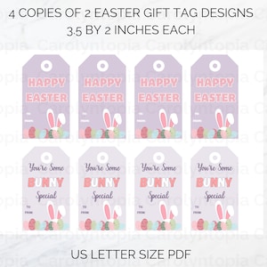 Printable Easter Gift Tags: Happy Easter & You're Some Bunny Special ...