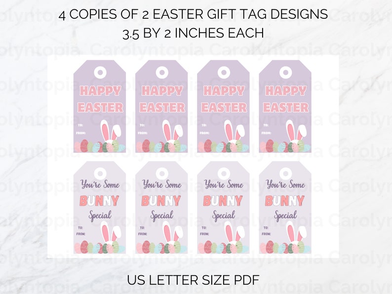Printable Easter Gift Tags: Happy Easter & You're Some Bunny Special ...