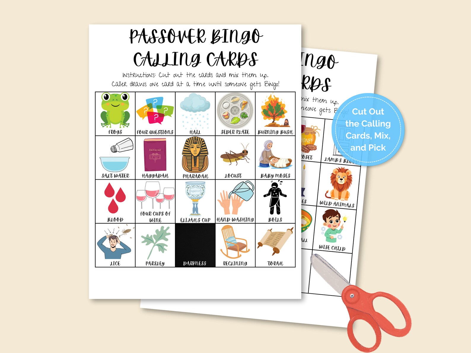 Printable Passover Bingo - Includes 20 Bingo Cards for Your Seder - Etsy