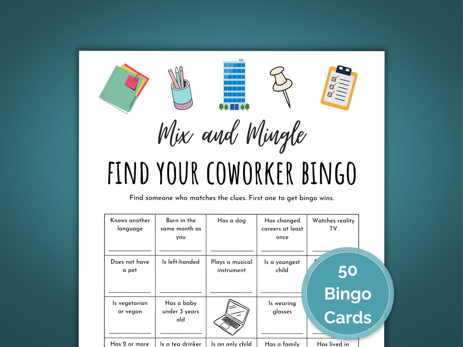 Get to Know Your Coworker, Find Your Coworker, Mix and Mingle, Ice ...