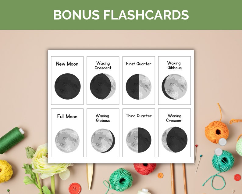 Moon Phases Spinning Wheel: Science Activity + Flashcards (digital ...