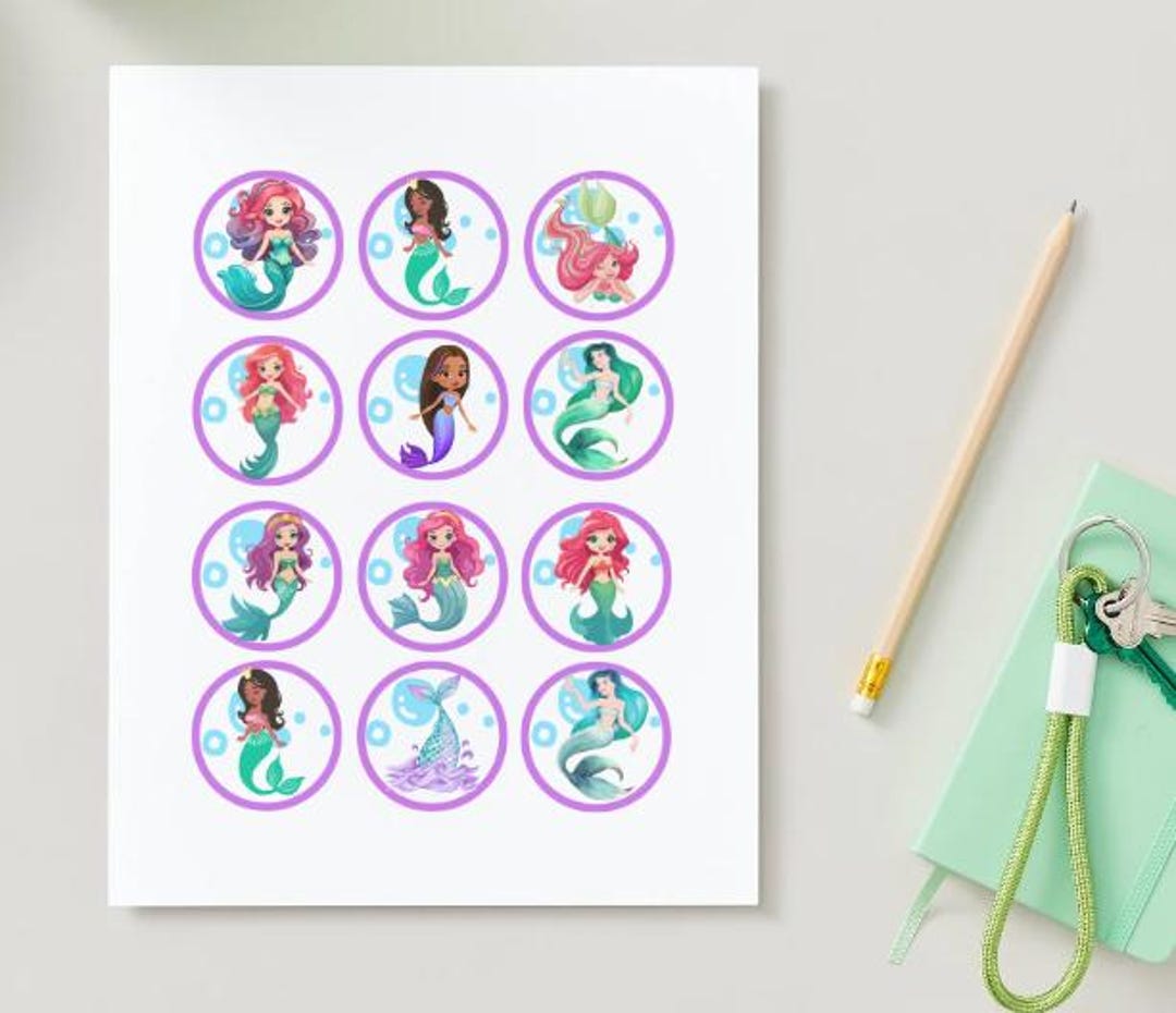 Printable Mermaid Cupcake Toppers | DIY Birthday Party Decor | Instant ...