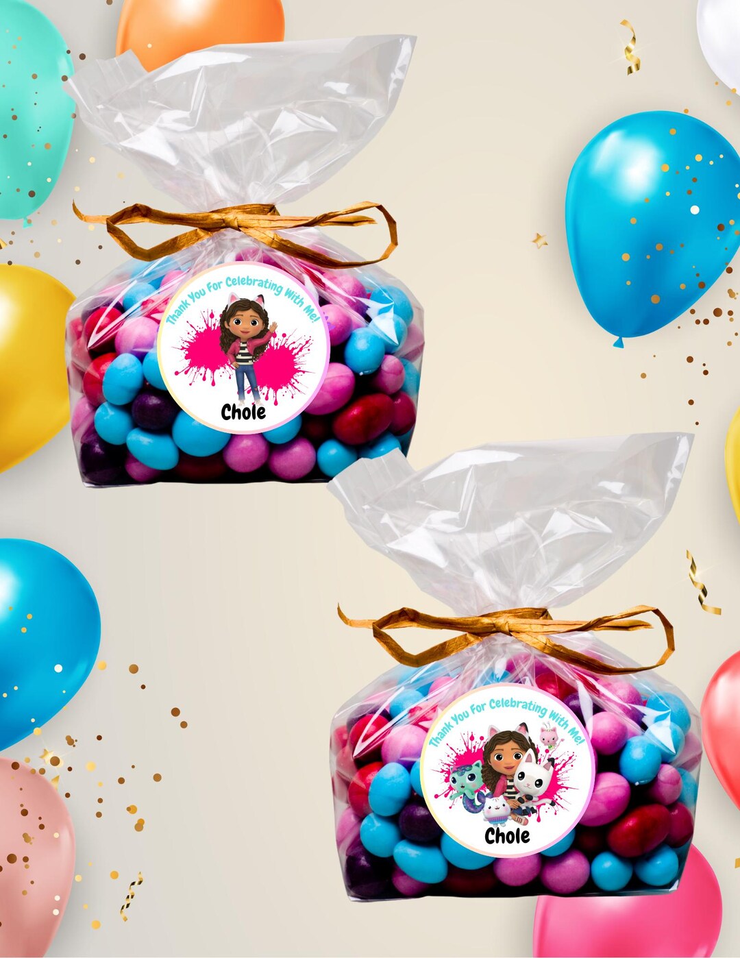 Gabby's Dollhouse Birthday Thank You Tags Stickers| Printable| Party ...