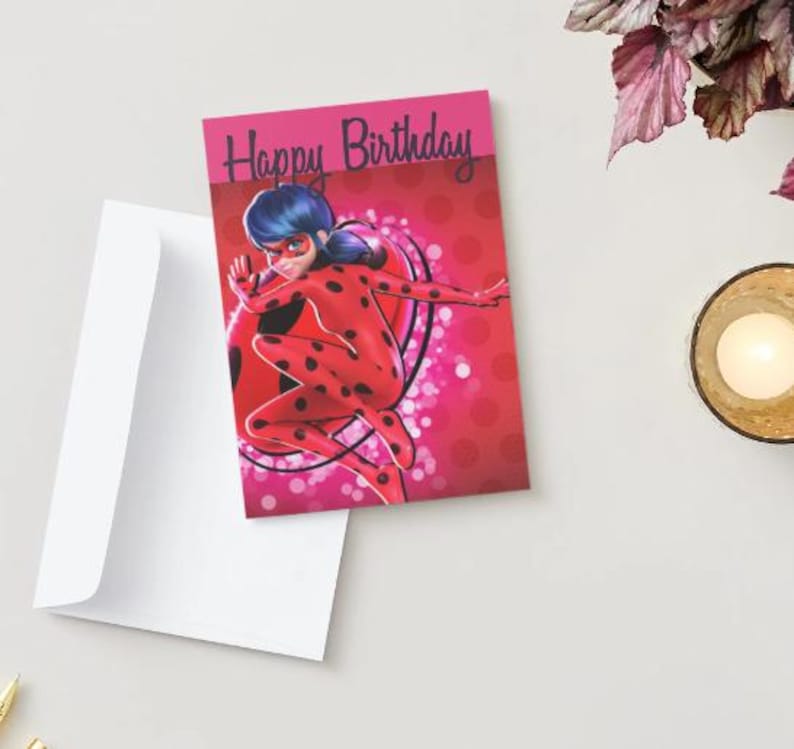 Miraculous Ladybug Printable Birthday Card Printable | DIY Birthday ...