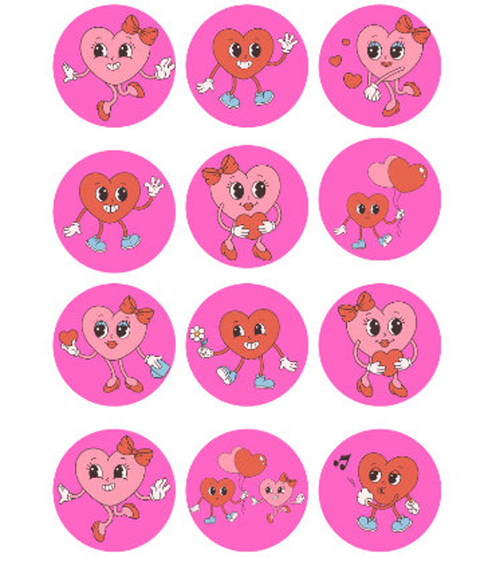 Heart Valentine's Day Printable Cupcake Toppers ,2 Different Ones ...
