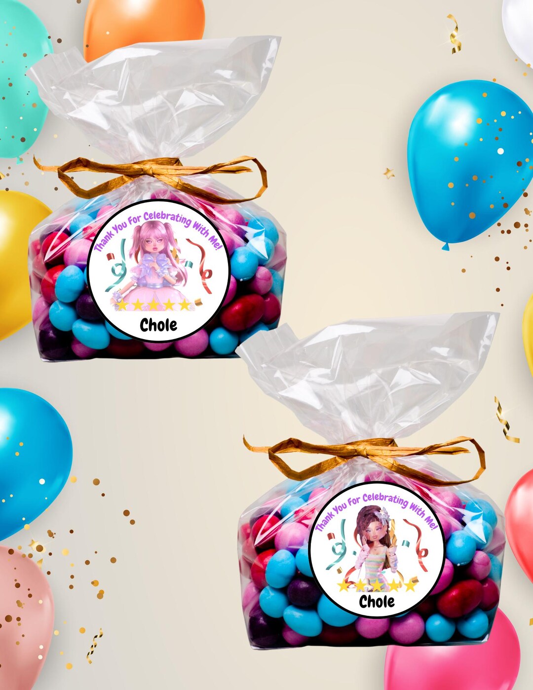 Dress to Impress Birthday Thank You Tags Stickers| Printable| Party ...