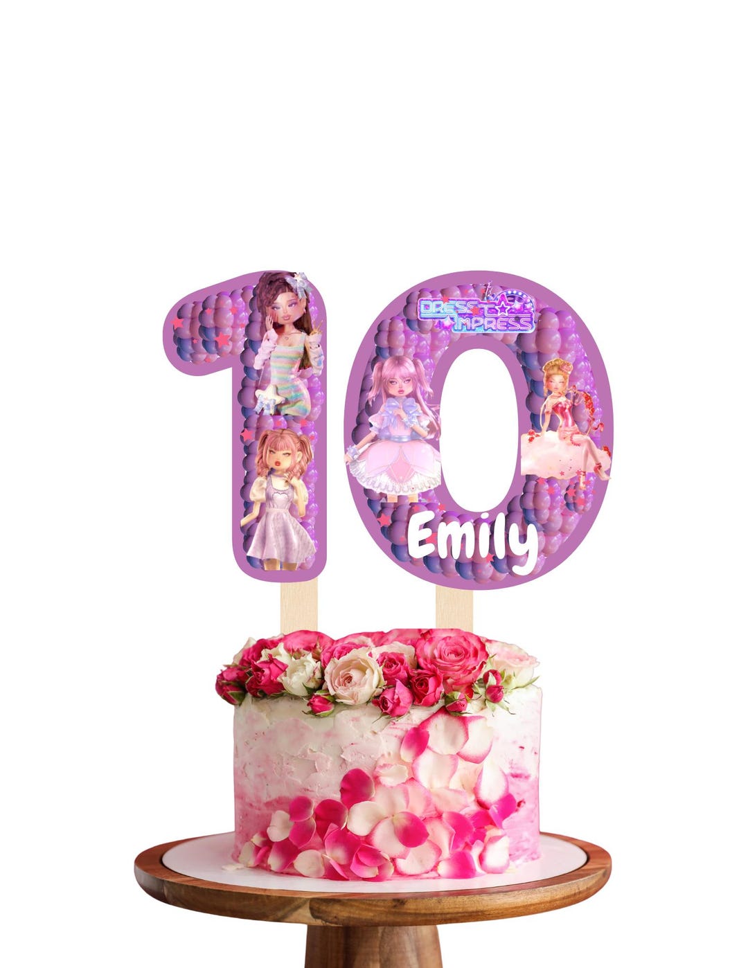 Printable Dress to Impress Roblox Number 10 Cake Topper Personalized ...